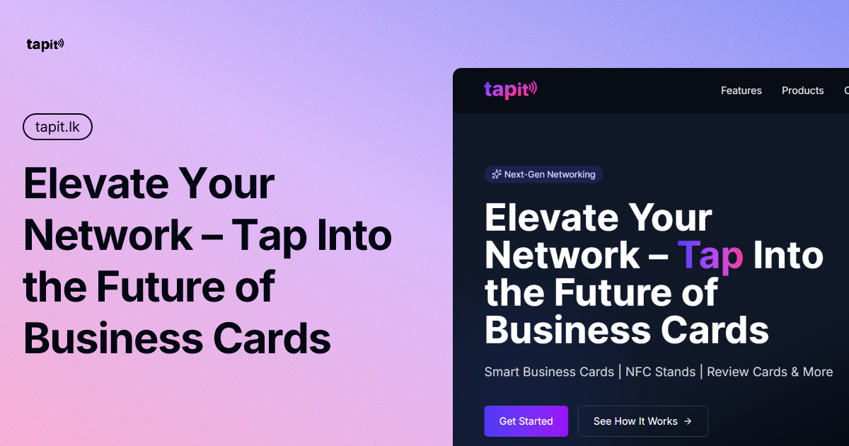 Digital Business Cards | Smart Networking Solutions - Tapit.lk